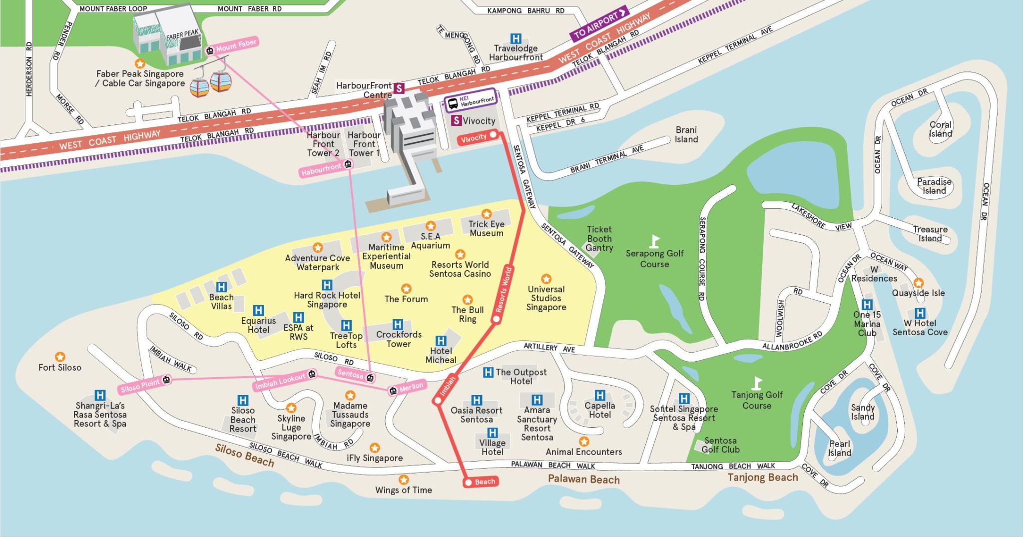 Singapore Map 新加坡旅游地图