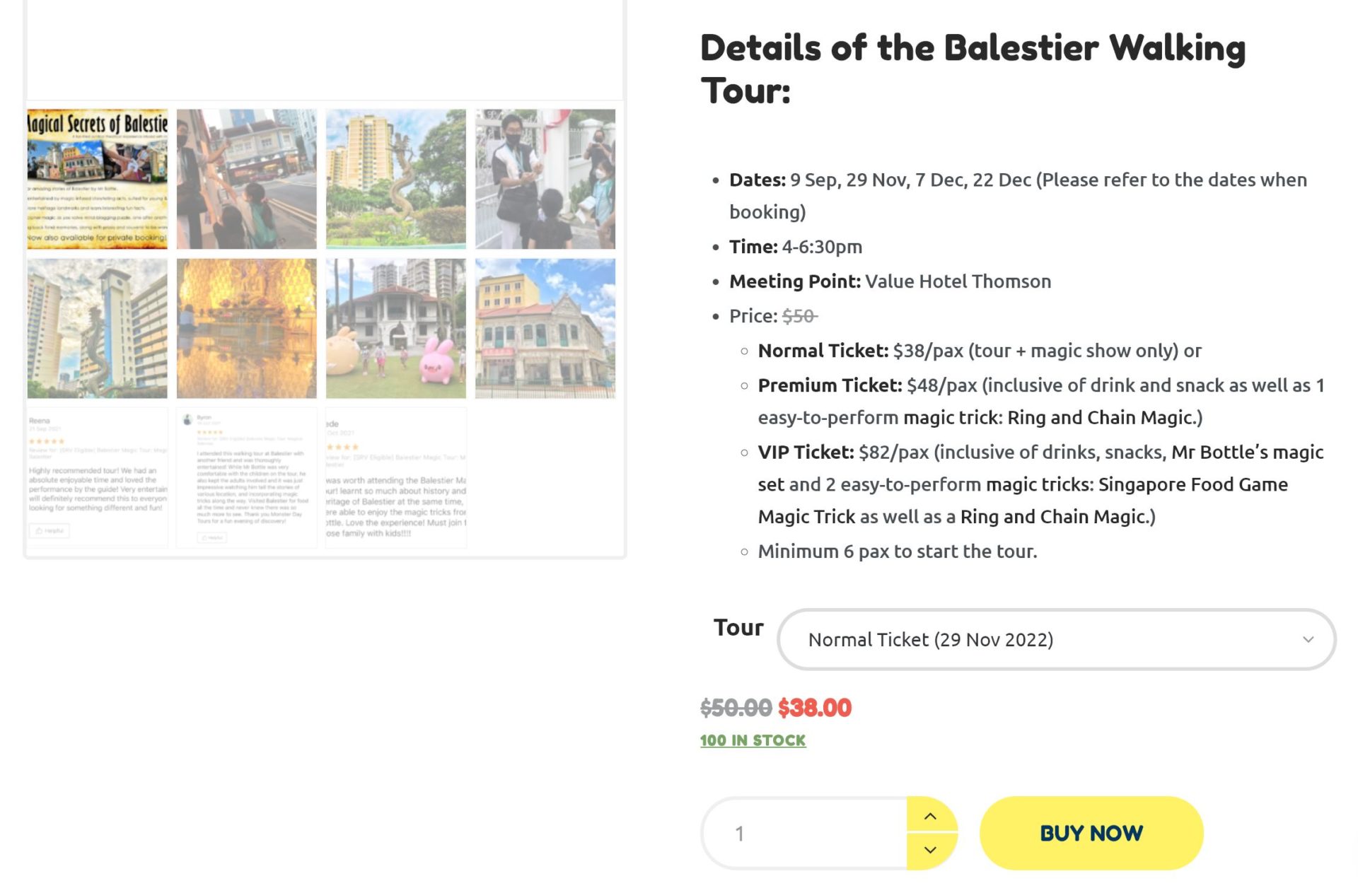 Free 50 Tickets to Balestier Walking Magic Tour In Singapore