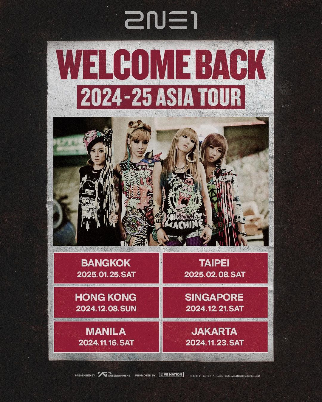 2NE1’s “Welcome Back” Tour Hits Singapore This December